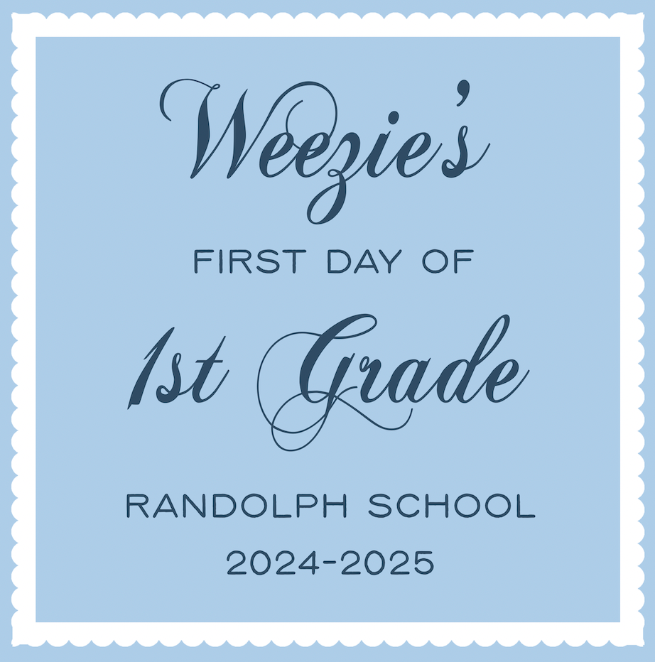 Uniform Back to School Sign- Light Blue + Navy – Katie Corley Art