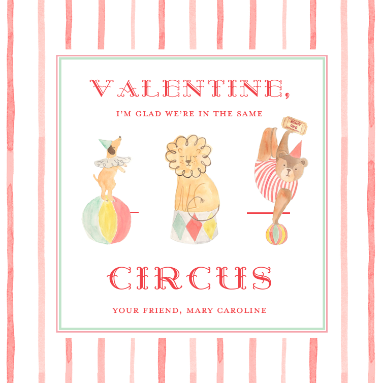 Circus Valentines Day Gift Tags – Katie Corley Art