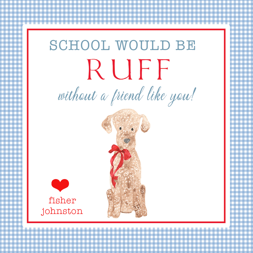School Would Be Ruff Without You Blue Gift Tags – Katie Corley Art