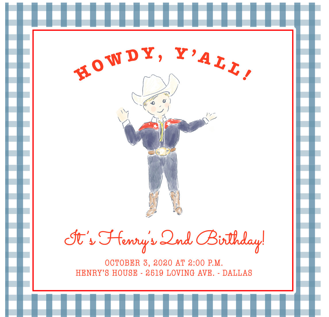 Big Tex Invitations – Katie Corley Art