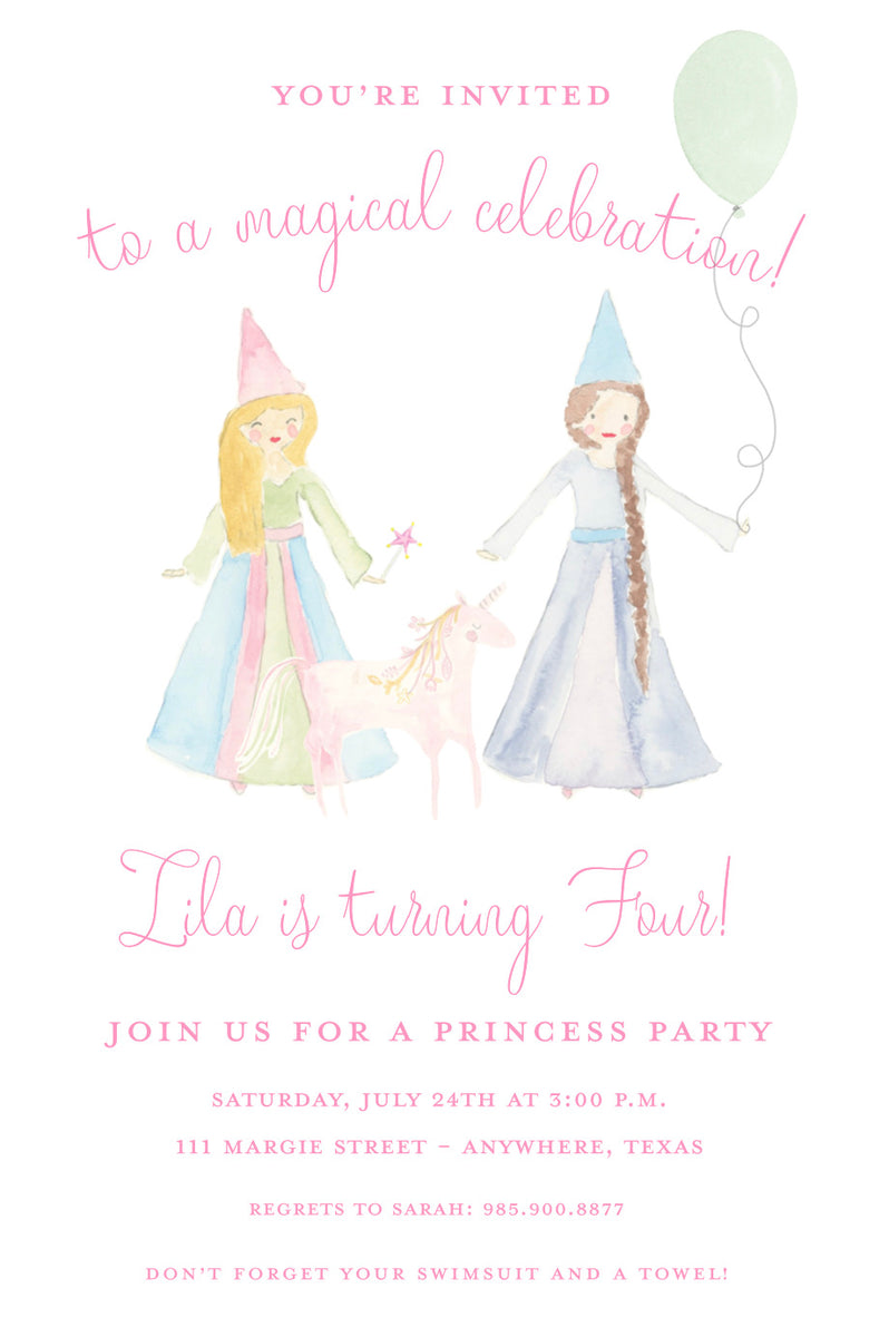 Princess Birthday Invitations – Katie Corley Art