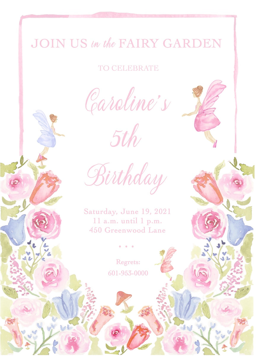 Fairy Garden Party Invitations – Katie Corley Art