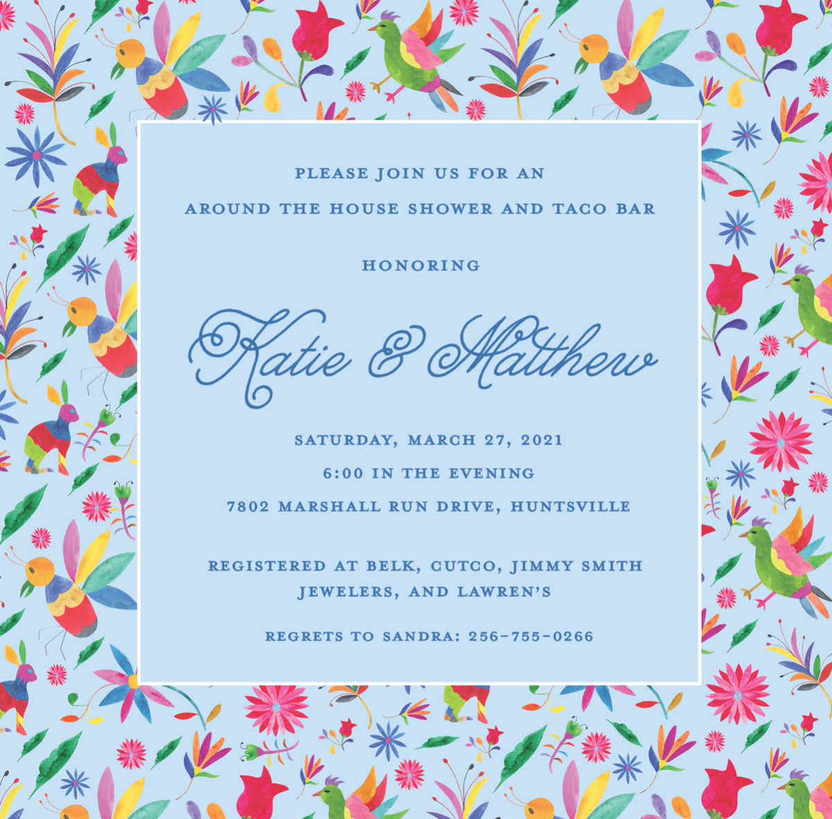 Multi Fiesta Invitations-Shower/Birthday – Katie Corley Art