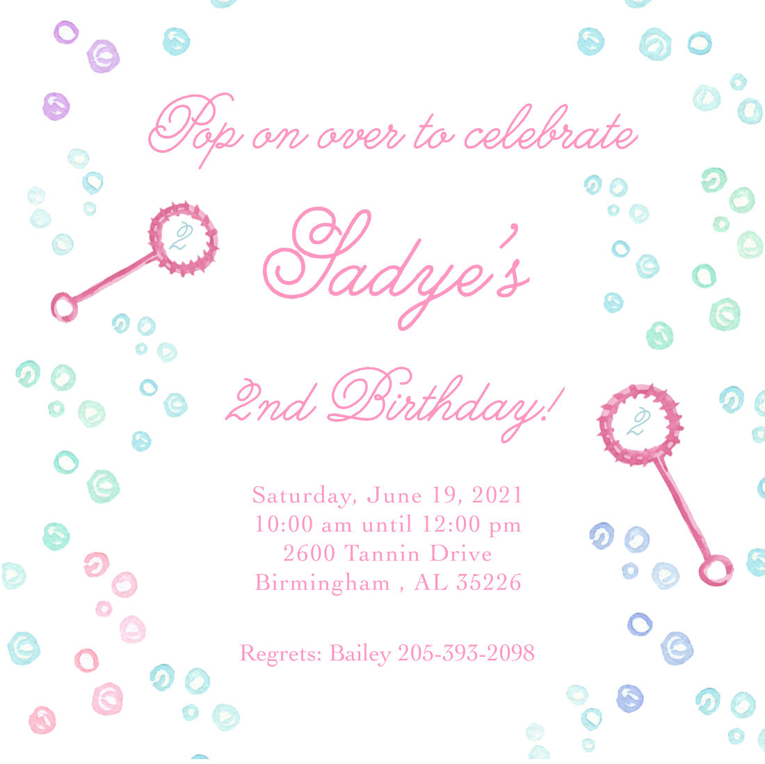Bubble Party Invitations – Katie Corley Art