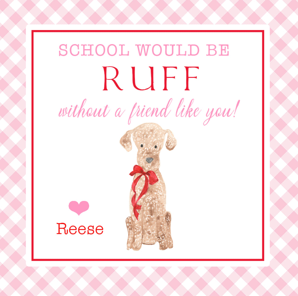 School Would Be Ruff Without You Pink Gift Tags – Katie Corley Art